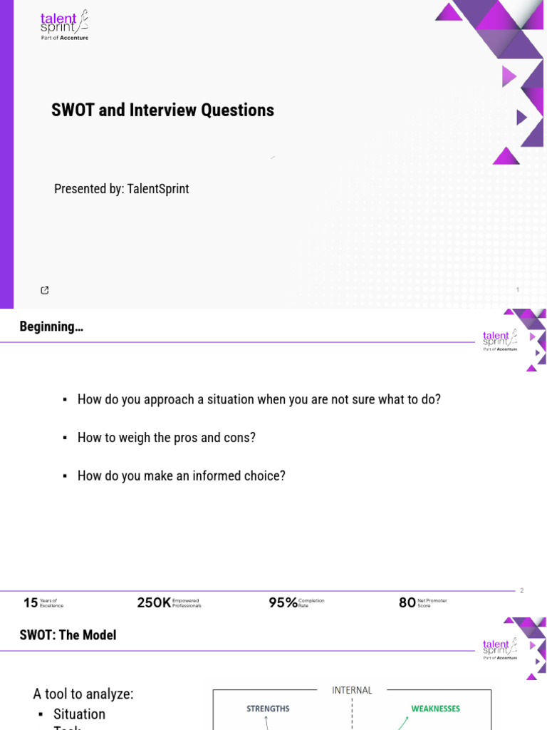 SWOT and Interviews.pptx 1 | PDF | Swot Analysis | Cognition