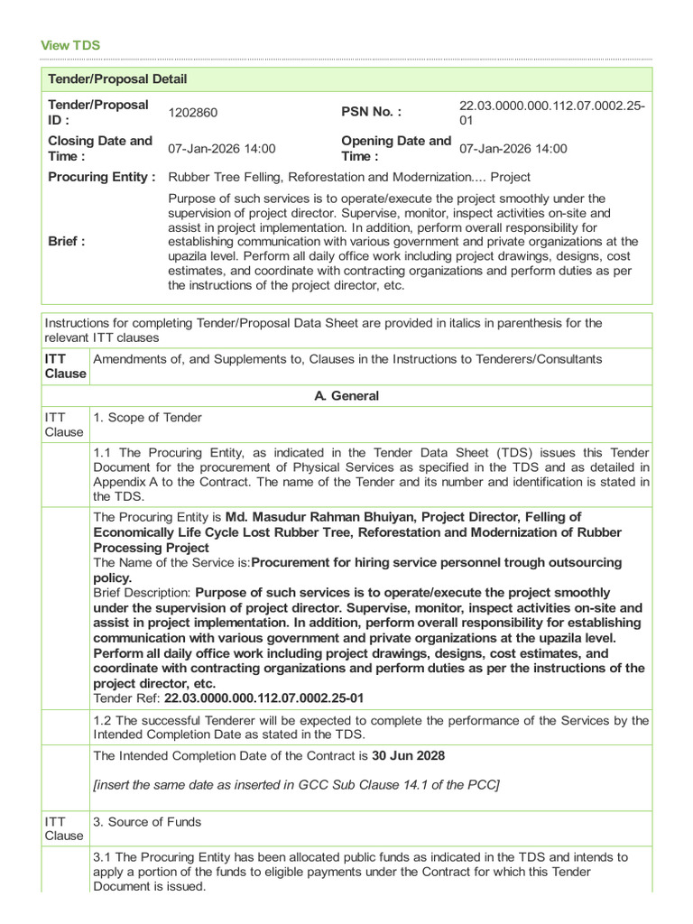 Section2_Tender Data Sheet (TDS) (8) | PDF | Payments | Fiscal Multiplier