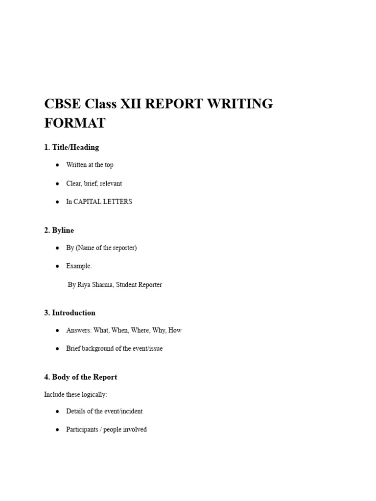 Article and Report Writing Format | PDF