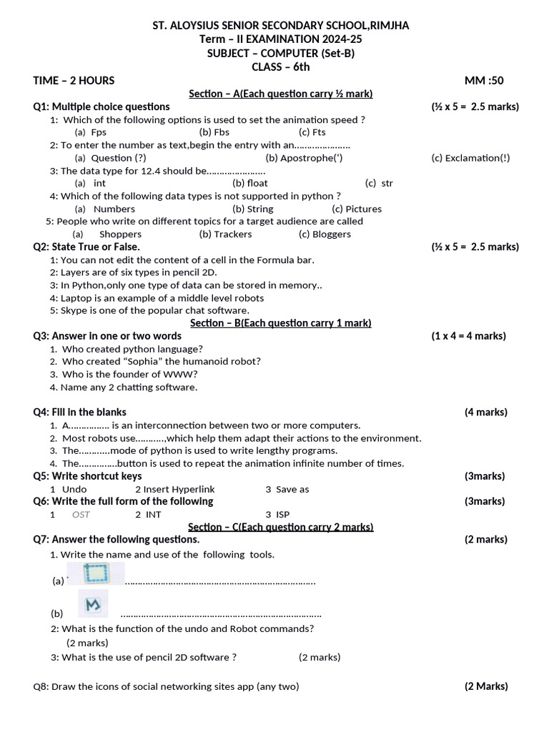 6th term 2 set B | PDF | Software | Computing