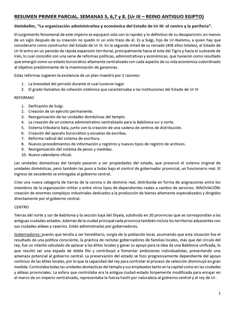 Resumen Segundo Parcial (Semana 5,6,7 y 8) | PDF | Mesopotamia | Telar