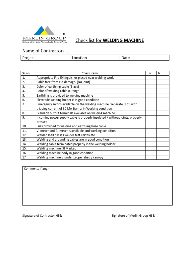Welding Check List | PDF