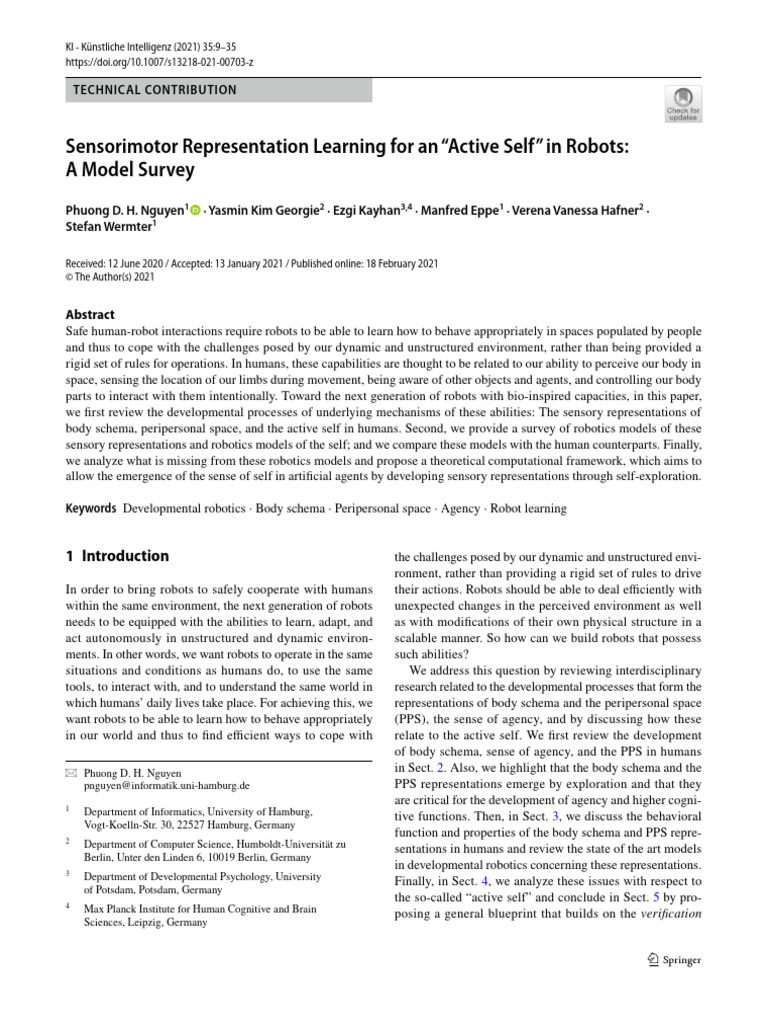 Sensorimotor Representation Learning For An "Active Self" in Robots: A ...