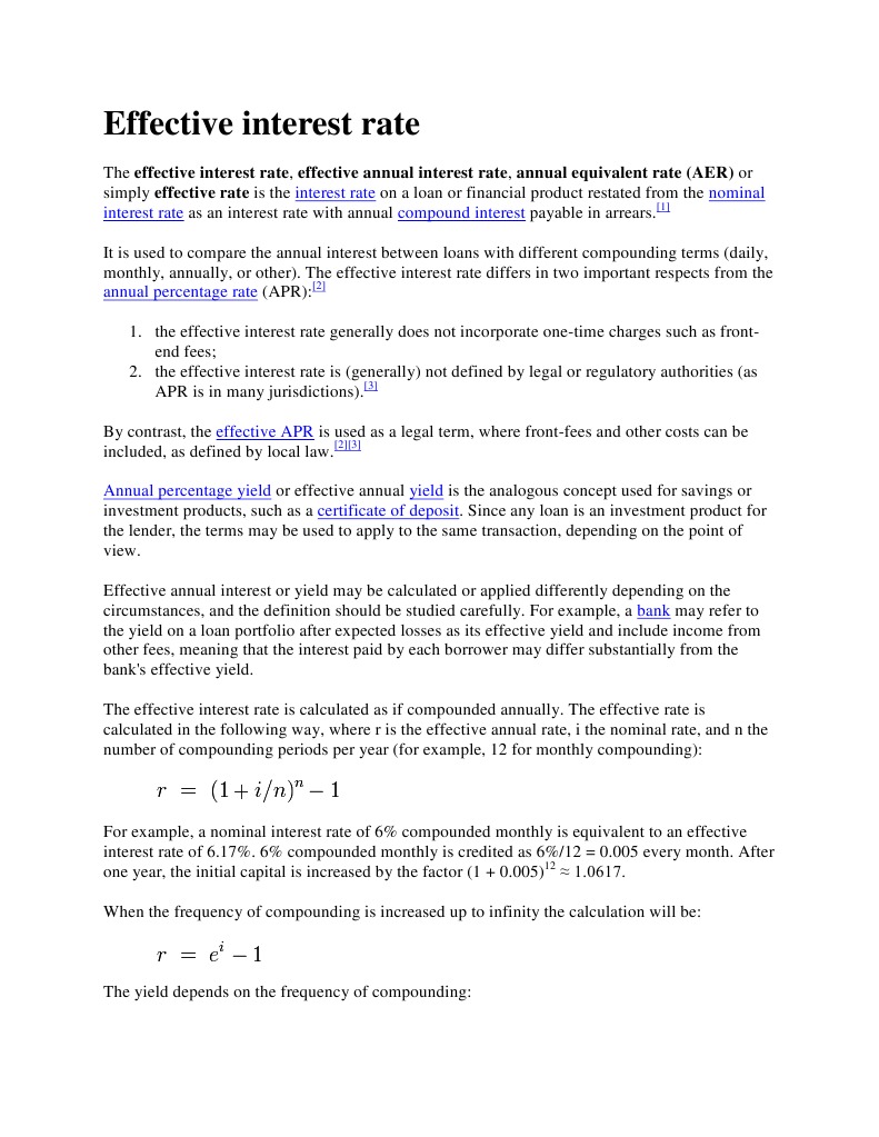 Effective Annual Rate | PDF | Annual Percentage Rate | Interest Rates
