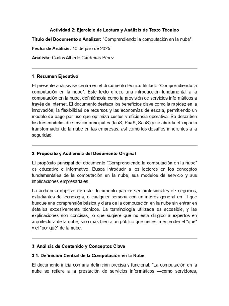 Activity 2 Technical Text Reading Exercise | PDF | Computación en la ...