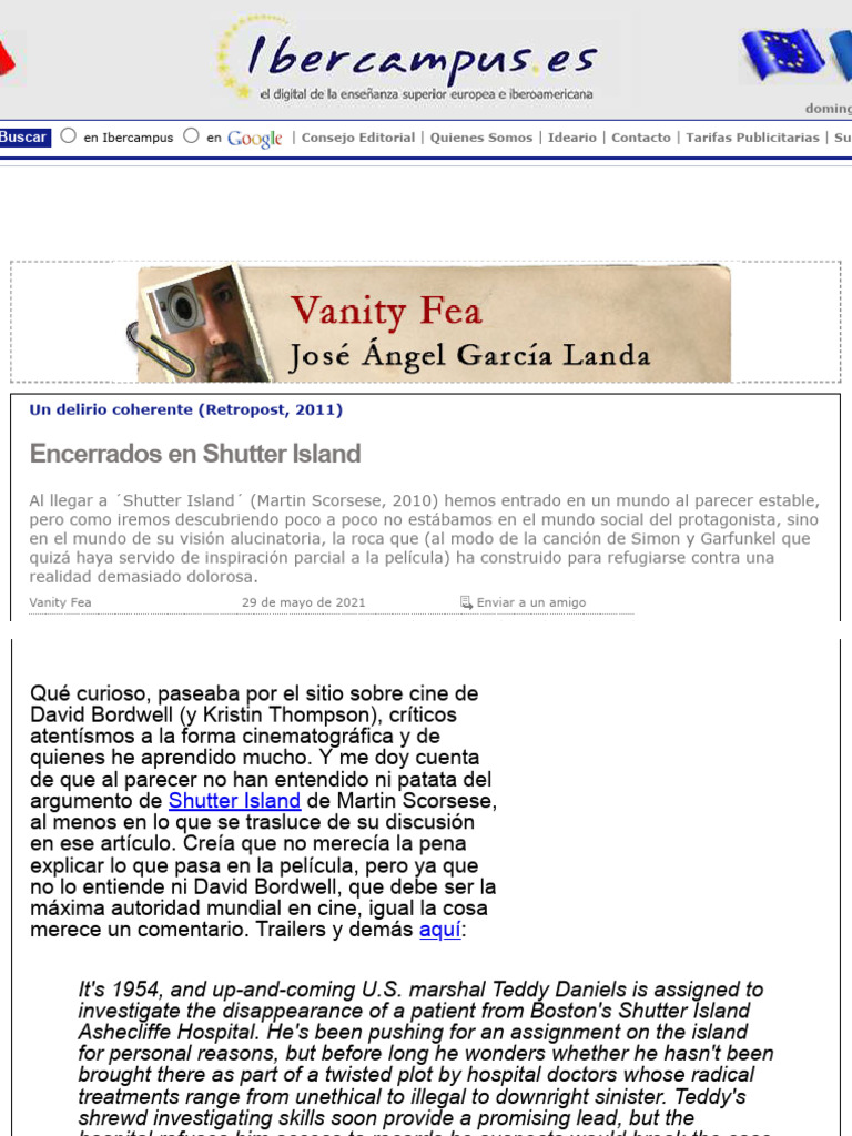 Encerrados en Shutter Island Un Delirio | PDF