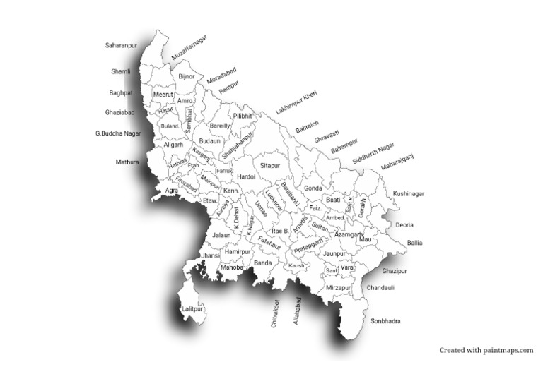 Uttar Pradesh Map Chart (4) | PDF