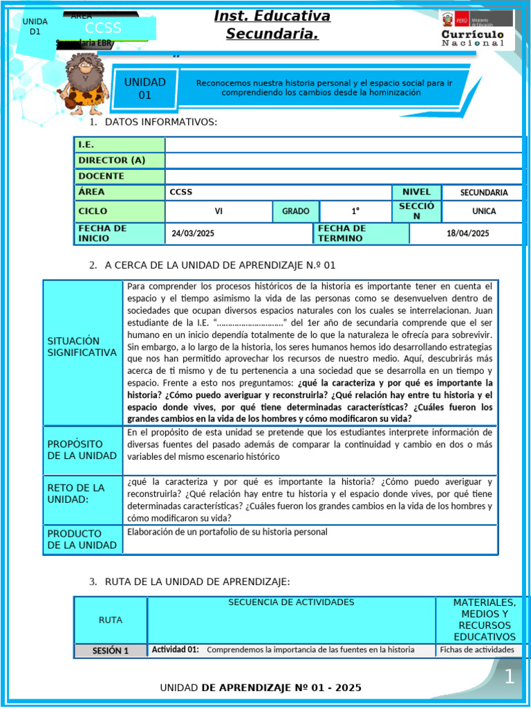 UNIDAD 1 (1° grado) - CCSS | PDF | Aprendizaje | Enseñando