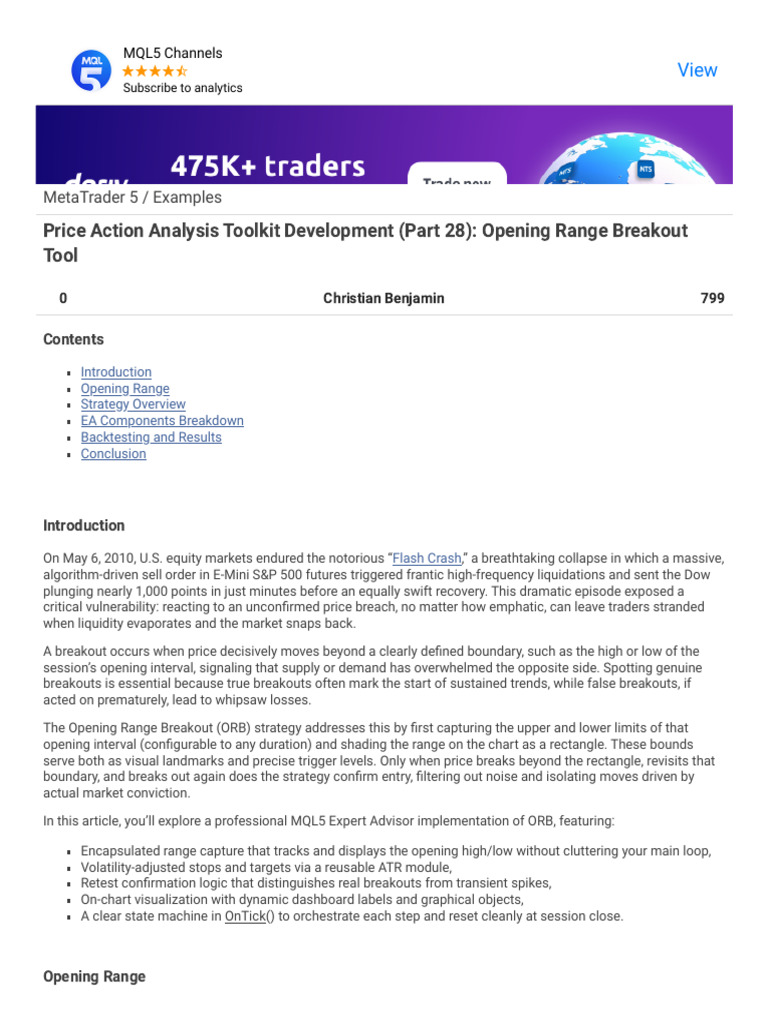 Opening Range Breakout Strategy Guide | PDF | Day Trading | Computer ...