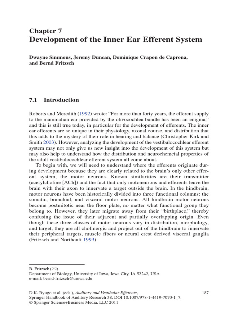 Simmons Et Al. - 2011 - Development of The Inner Ear Efferent System ...