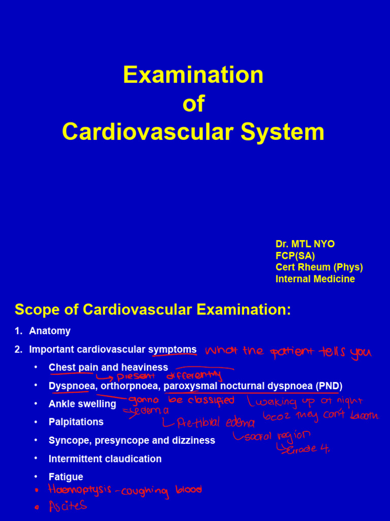 Examination of Cardiovascular System | PDF | Edema | Pulse