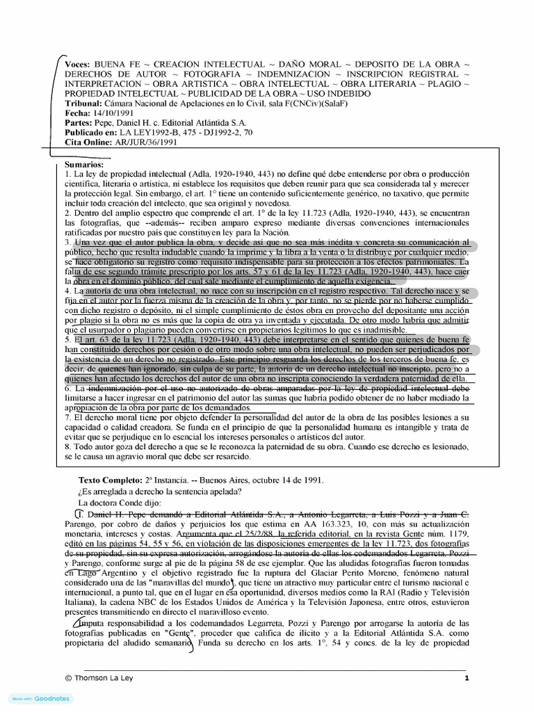 Fallo Pepe c. Editorial Atlántida_25c66a784204b12e5380ab2c3b240489 | PDF | Daños y perjuicios ...