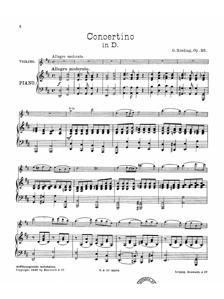Rieding Violin Concerto Op25 Piano Ok | PDF
