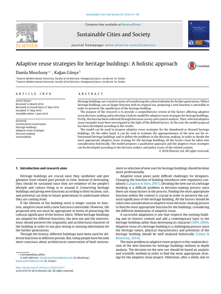 Adaptive Reuse Strategies for Heritage Buildings | PDF | Sustainability ...