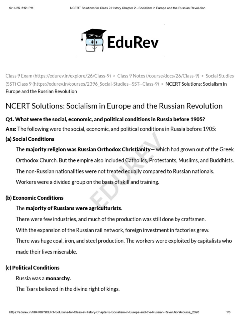 NCERT Solutions: Russian Revolution Insights | PDF | Bolsheviks ...
