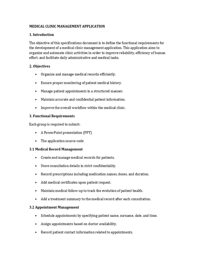 Medical Clinic Management | PDF