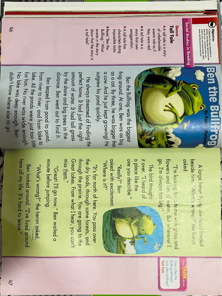 Ben The Bullfrog-Reading Street | PDF
