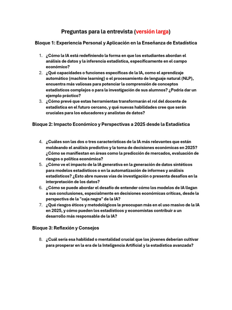 Preguntas sobre IA y Estadística en Educación | PDF | Inteligencia ...