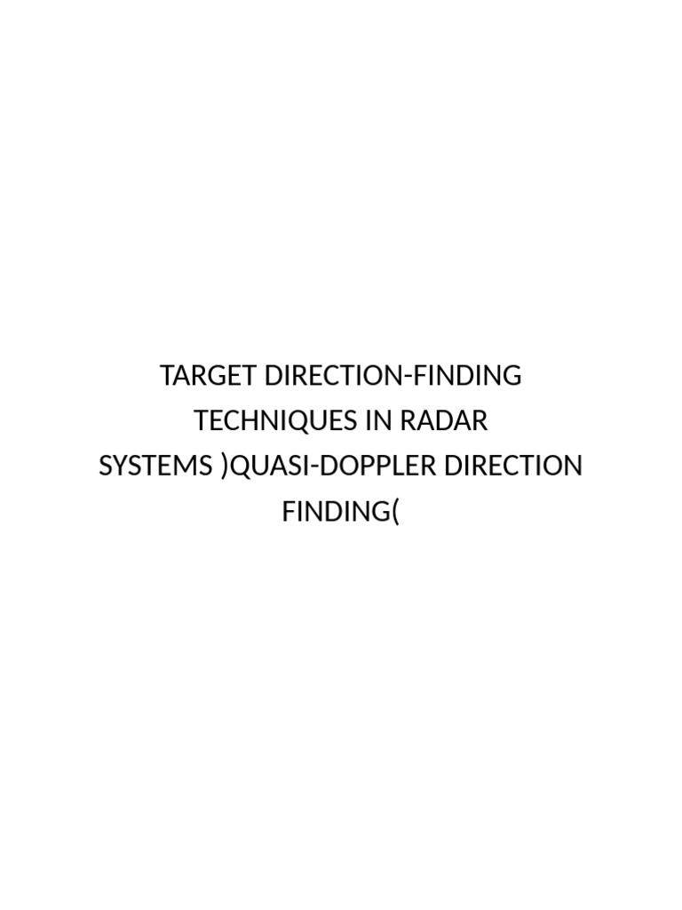 Target Direction | PDF | Radar | Antenna (Radio)