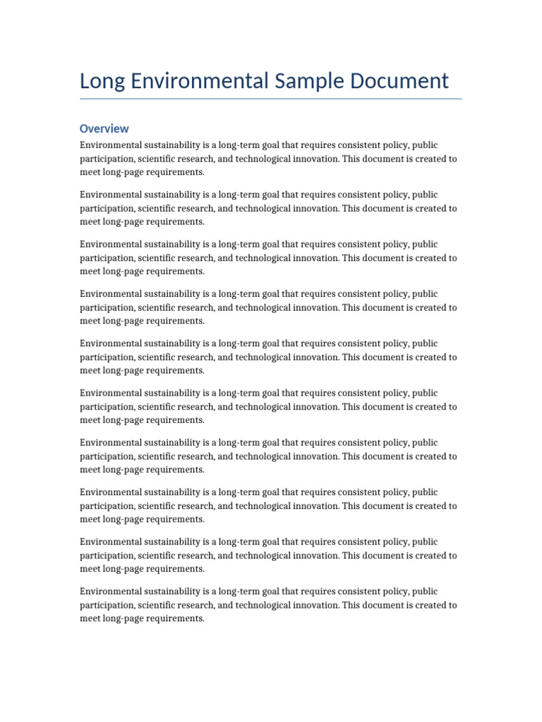 Long Document 2 Environment | PDF | Nature | Environmental Social Science
