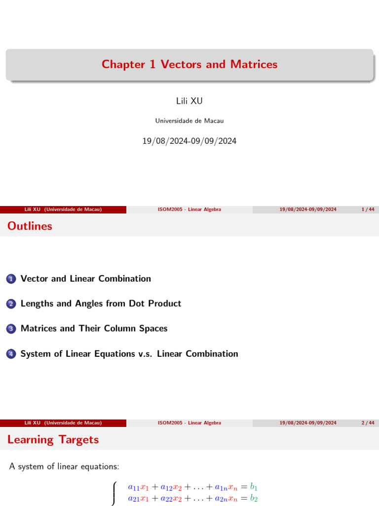 Linear Algebra: Vectors and Matrices | PDF | Matrix (Mathematics ...