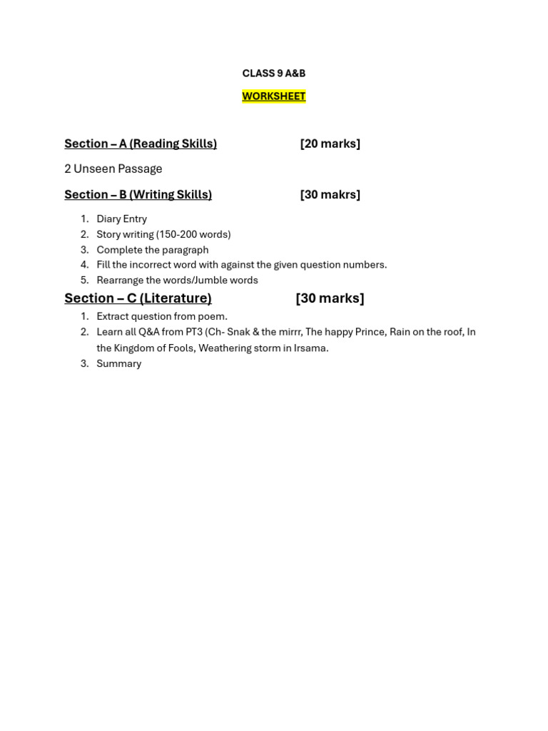 Class 9 A | PDF