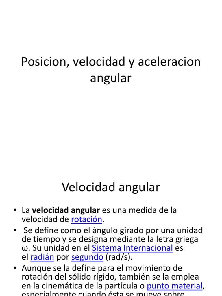 Cinemática Angular Básica | PDF | Aceleración | Velocidad