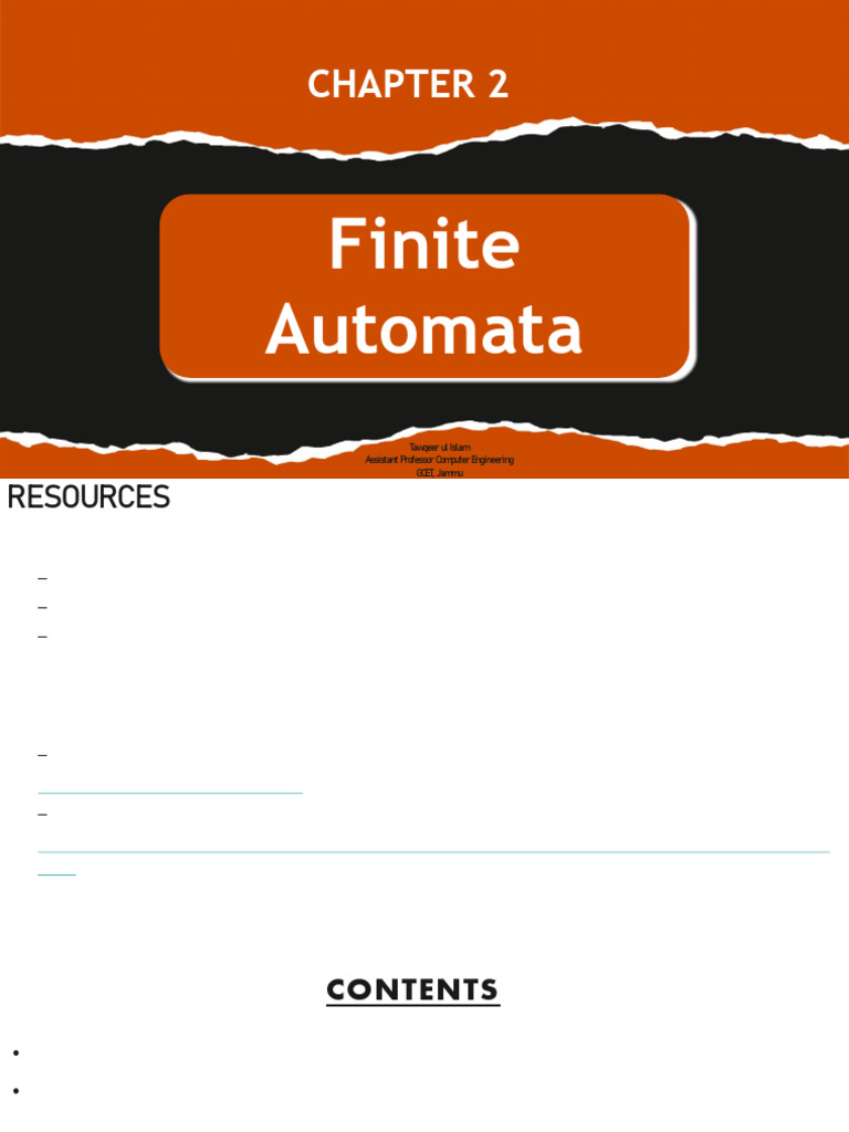 Introduction to Finite Automata Concepts | PDF | Automata Theory ...