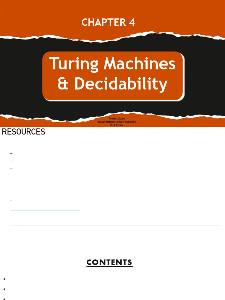 Chapter 4 - Turing Machines Decidibility | PDF | Function (Mathematics ...