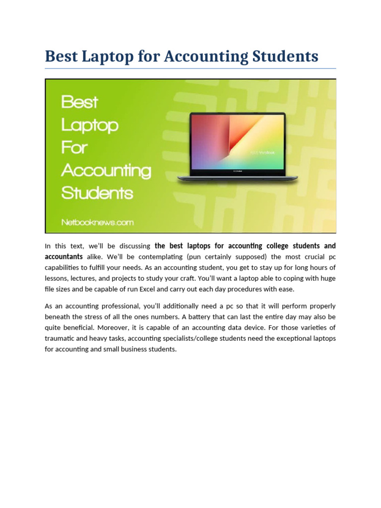Best Laptop For Accounting Students 4 | PDF | Laptop | Personal Computing