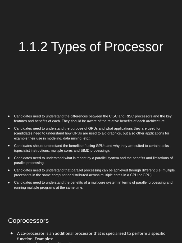 1.1.2 Types of Processor | PDF | Central Processing Unit | Parallel ...