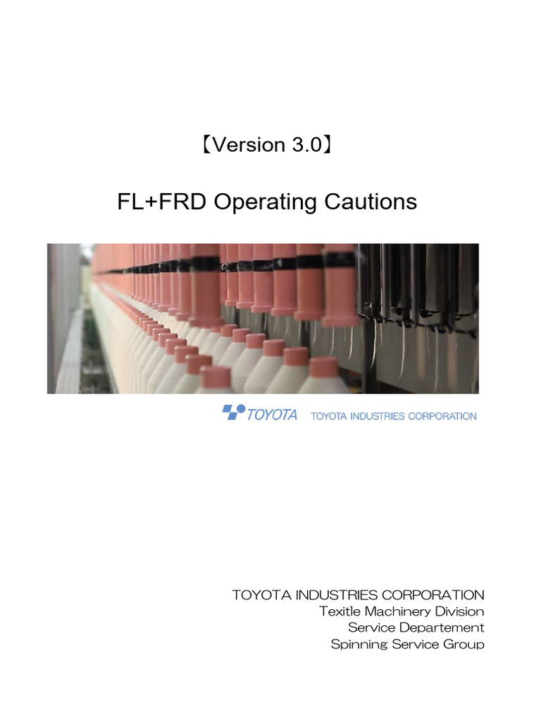 FL+FRD Operating Cautions Ver.3 English | PDF | Bearing (Mechanical ...