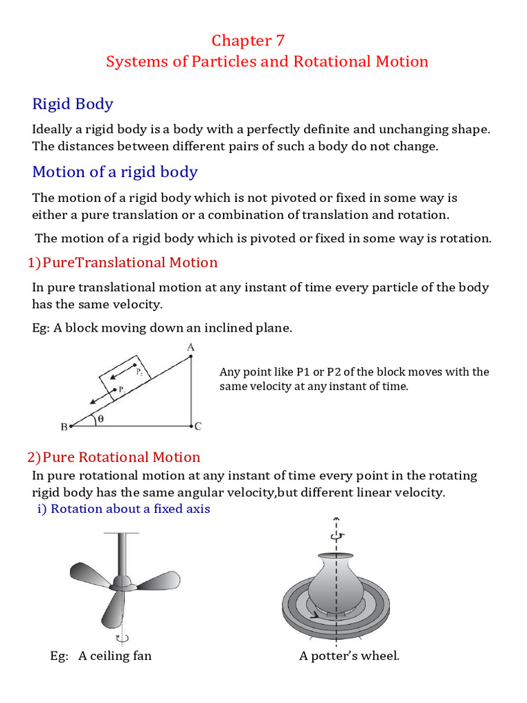 System of Particles and Rotational Motion-Ref | PDF | Rotation Around A ...