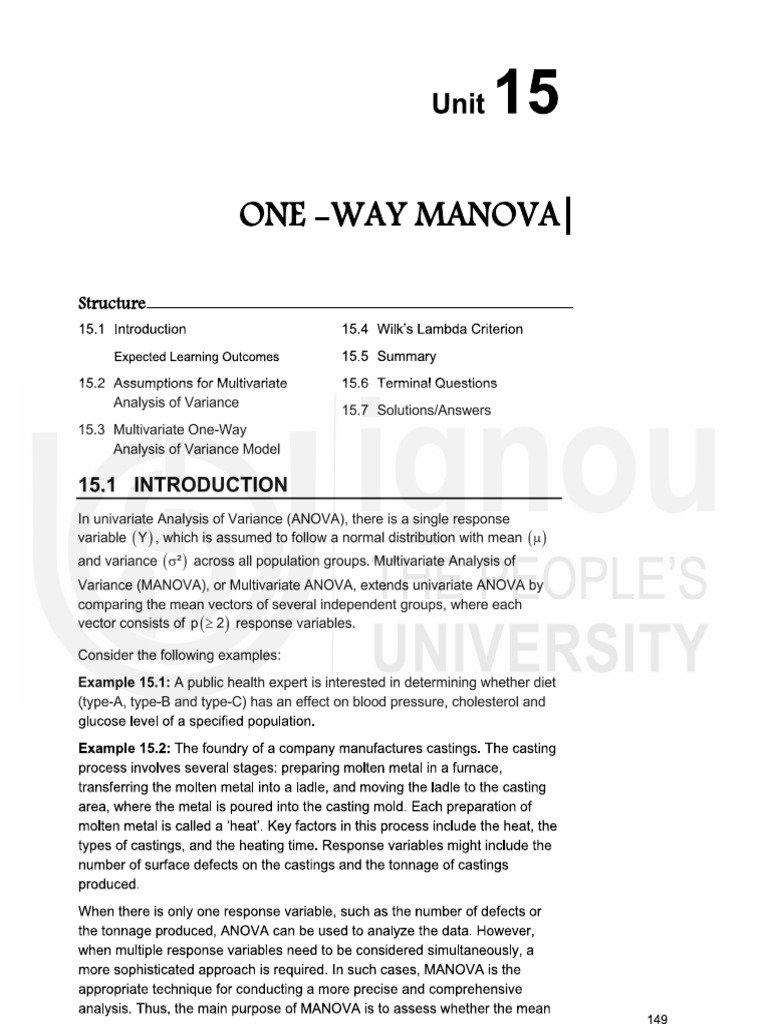 Manova Notes | PDF