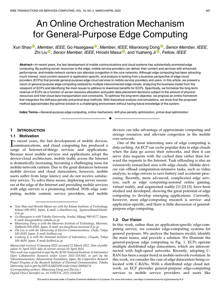 An Online Orchestration Mechanism For General-Purpose Edge Computing ...