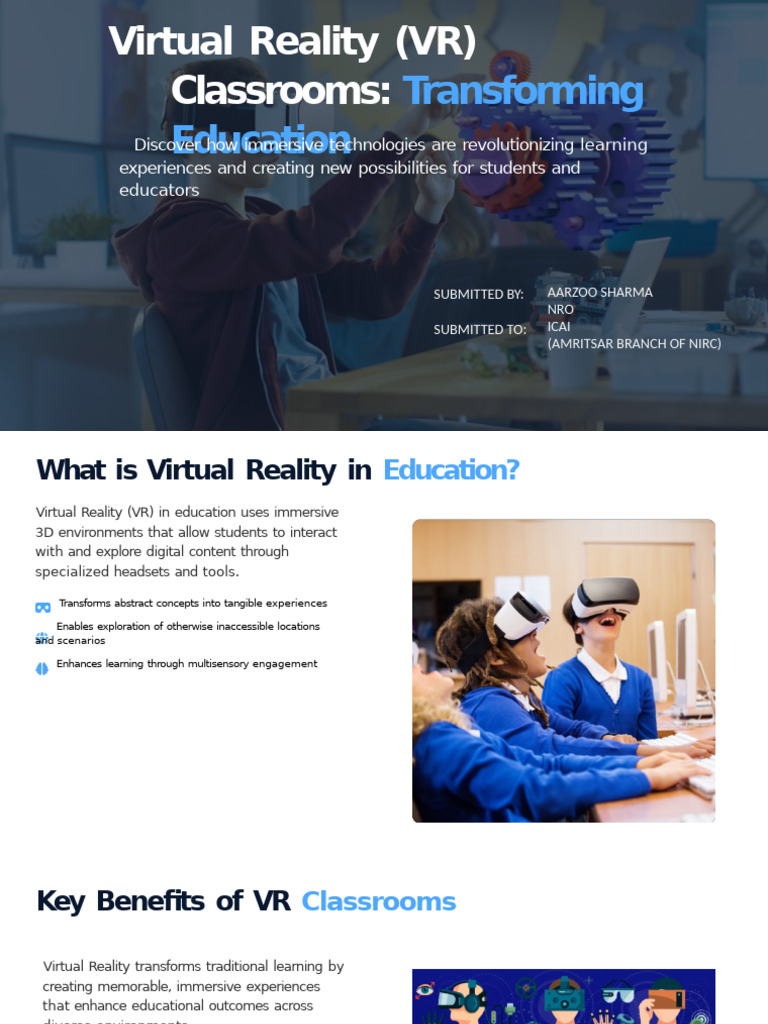VR Classrooms: Revolutionizing Education | PDF | Virtual Reality | Teachers