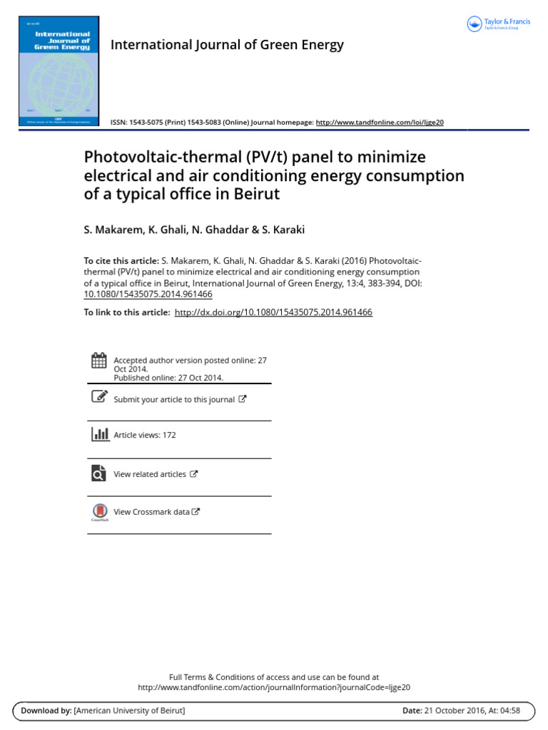 Photovoltaic-Thermal (PVT) Panel To Minimize | PDF | Photovoltaics ...