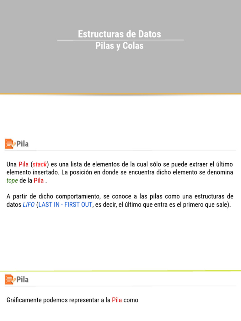 Unidad 3 - Pilas y Colas | PDF | Cola (tipo de datos abstractos ...
