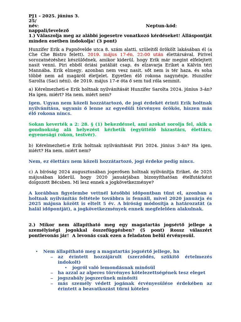 PJ1 Vizsga 2025. Június 3 - Megoldással | PDF