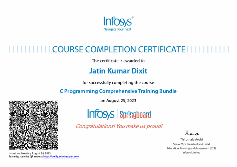 Infosys C Programming Comprehensive Training Bundle | PDF