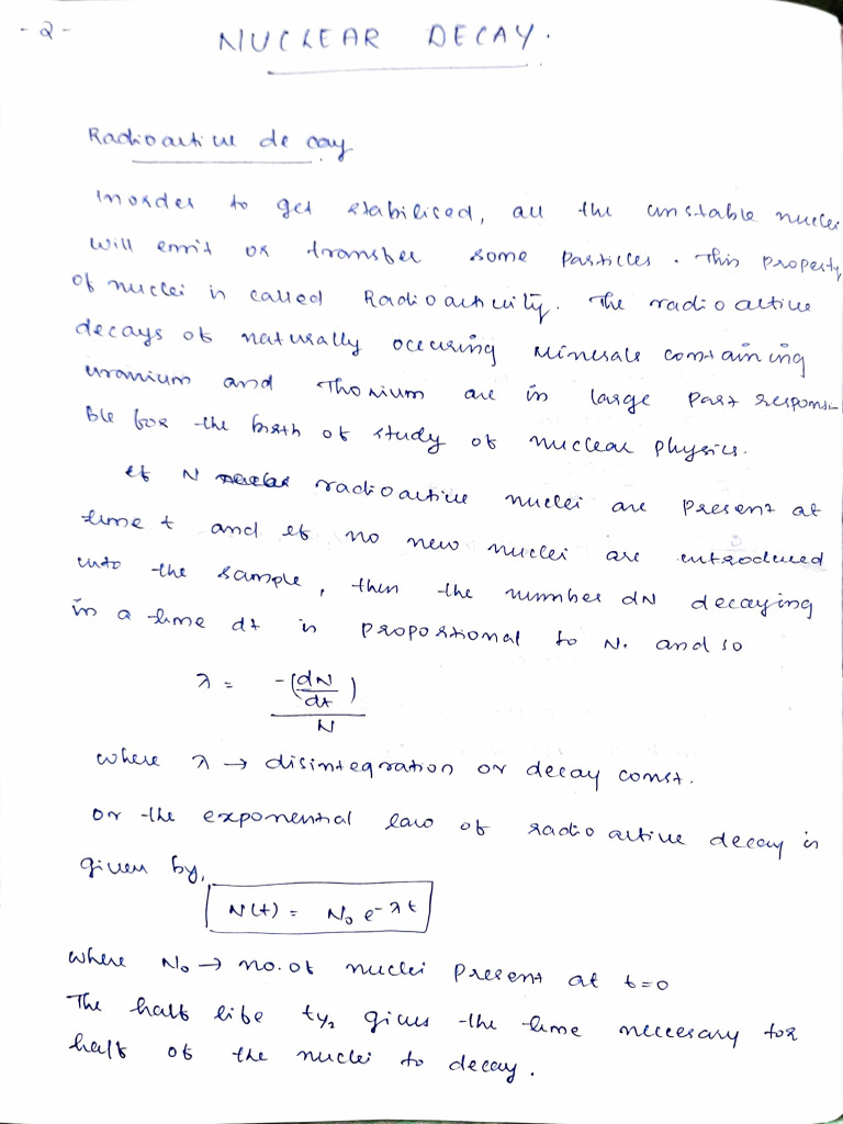 Nuclear Decay Note | PDF