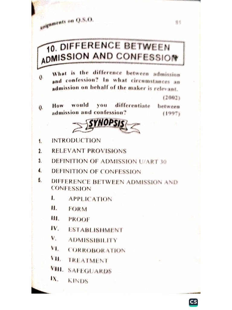 10.difference Between Admission and Confession | PDF