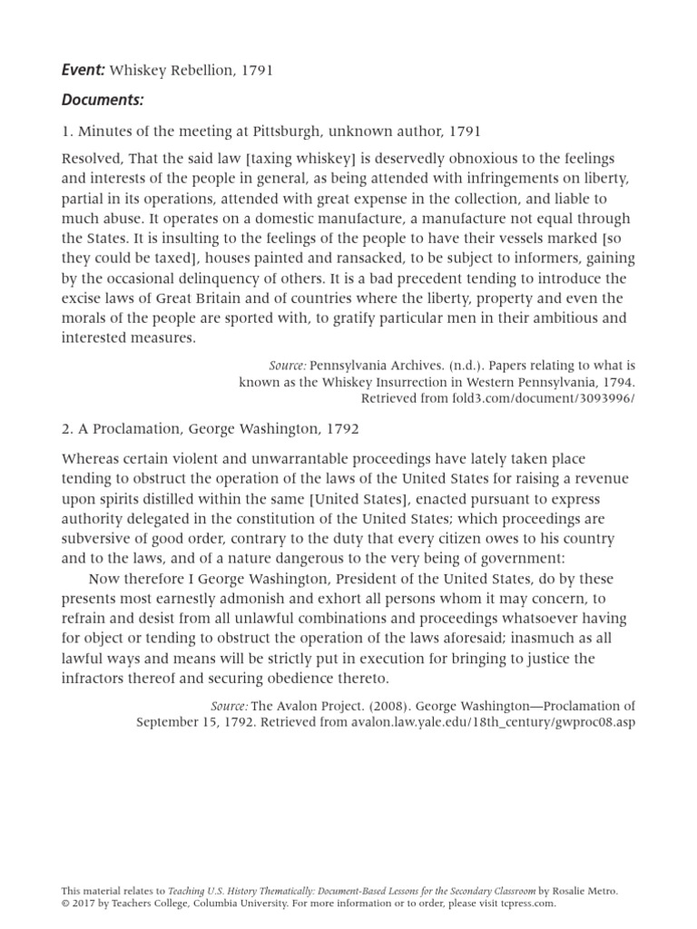 Lesson+3.4+ +Whiskey+Rebellion+and+Washington+1791 | PDF | Justice ...