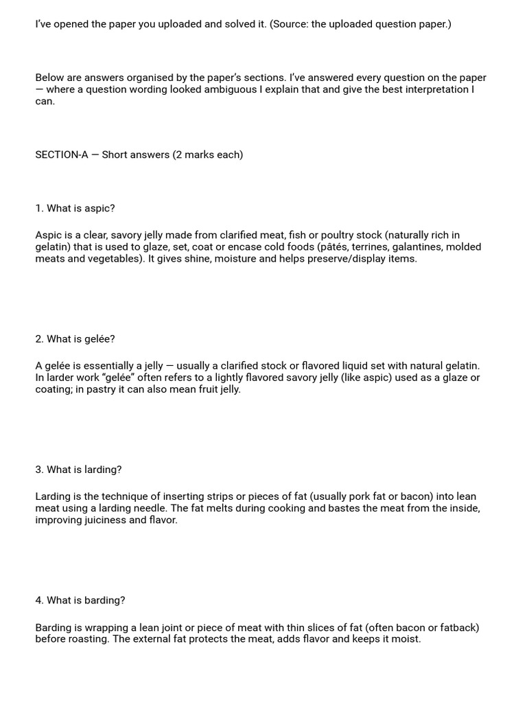 Culinary Techniques and Terminology Guide | PDF | Curing (Food ...