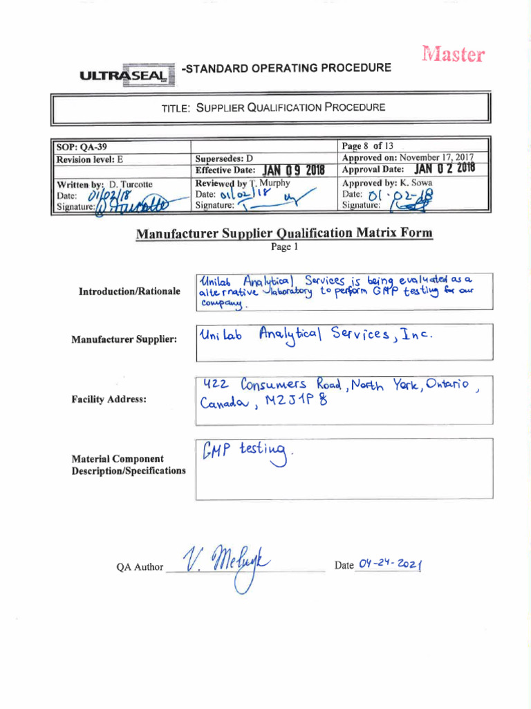 UniLab Risk Assessment | PDF