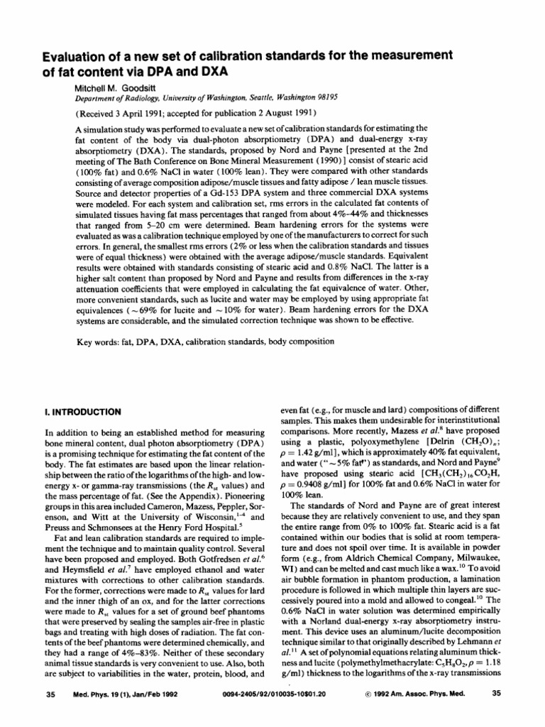 Medical Physics - January 1992 - Goodsitt - Evaluation of A New Set of ...