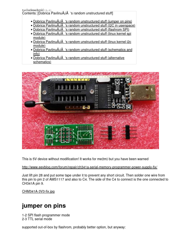 CH341A Programmer Setup Guide | PDF | Flash Memory | Linux