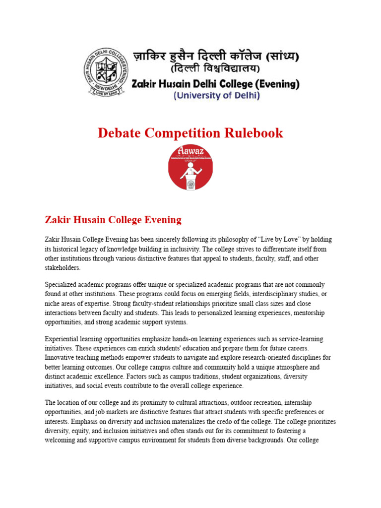 Debate Competition Guidelines & Rules | PDF | Human Communication ...