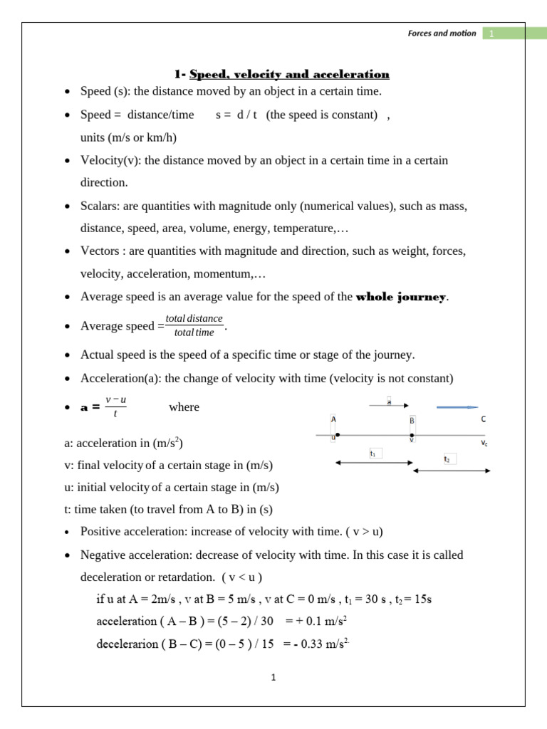 2-Forces and Motion-Online | PDF | Velocity | Acceleration