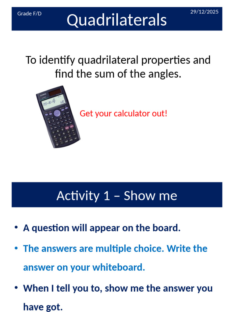 Quadrilaterals - Identify and Find Angles | PDF | Rectangle | Geometry